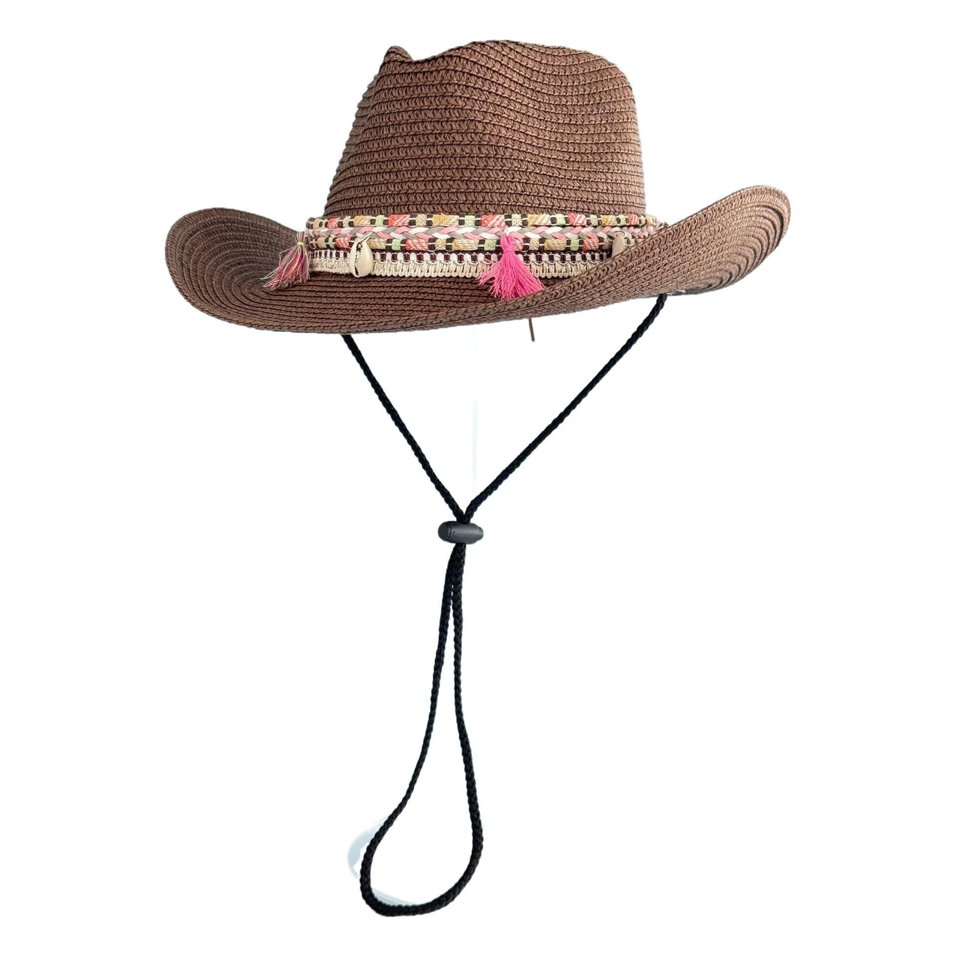 B Western Cowboy Straw Hat for Men Women Cowgirl Wide Brim Summer Sun ...