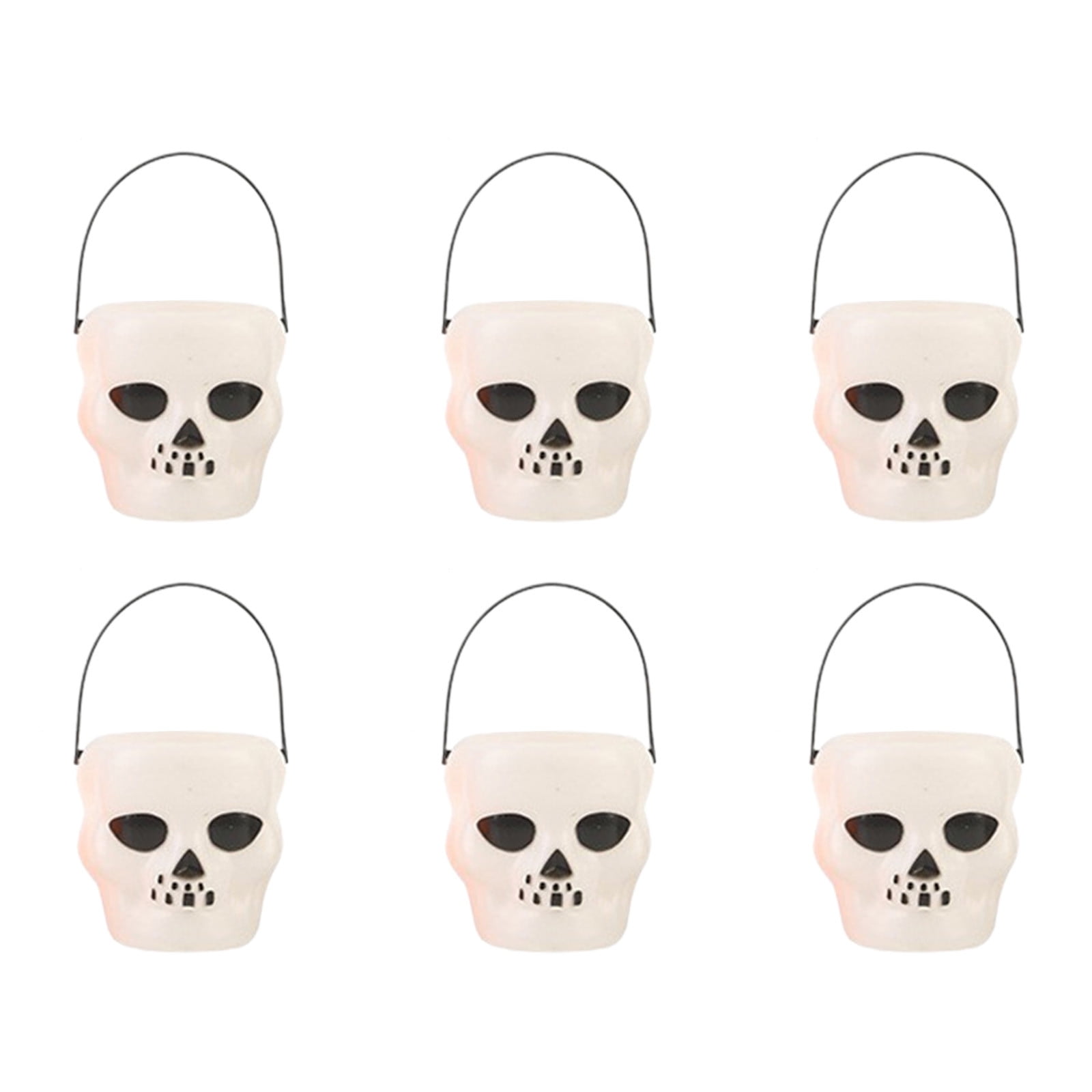 B White Ghost Halloween Candy Jars Set Of 6 Plastic Containers For ...