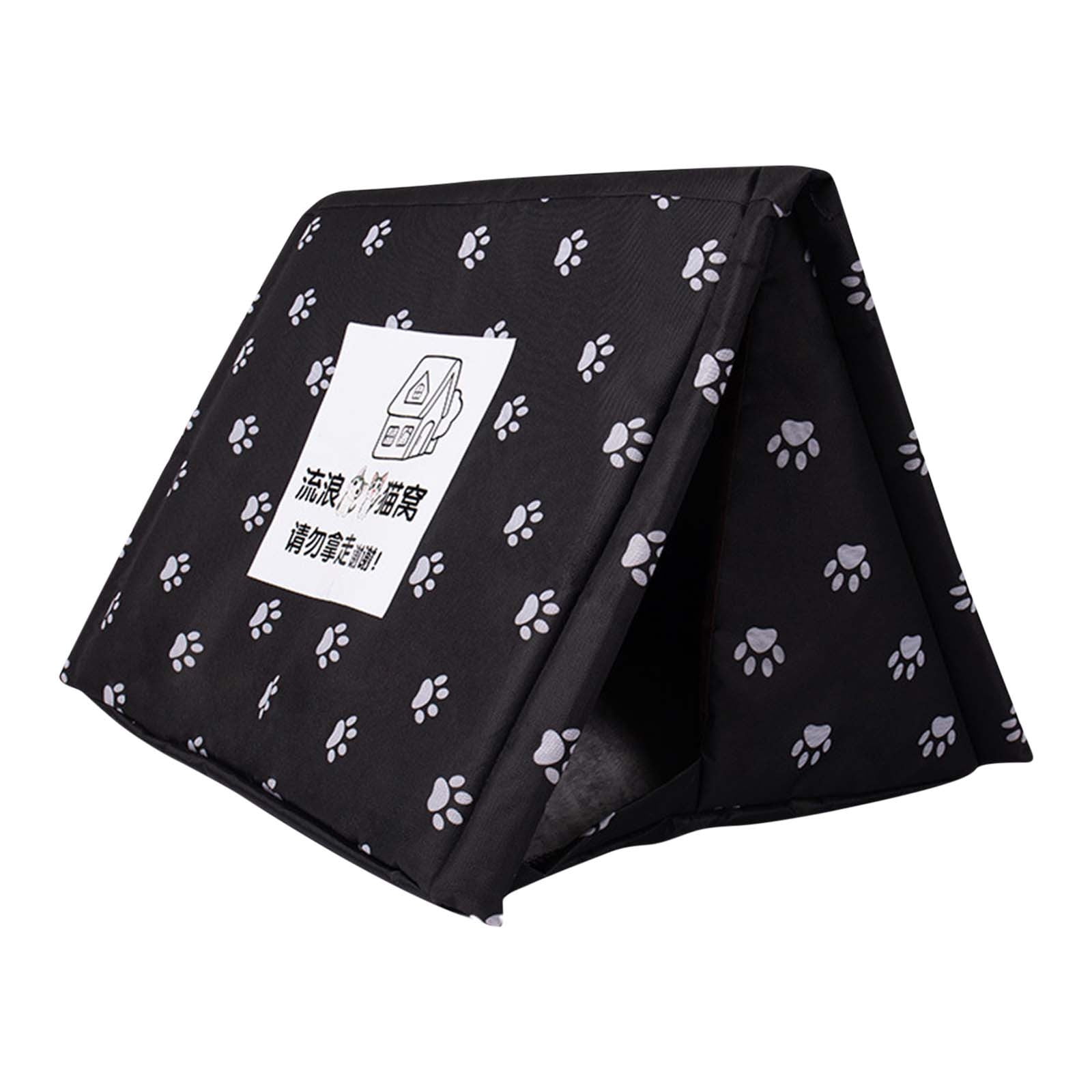 B Winter Outdoor Cat House Padded Foldable Stray Cat Shelter With ...