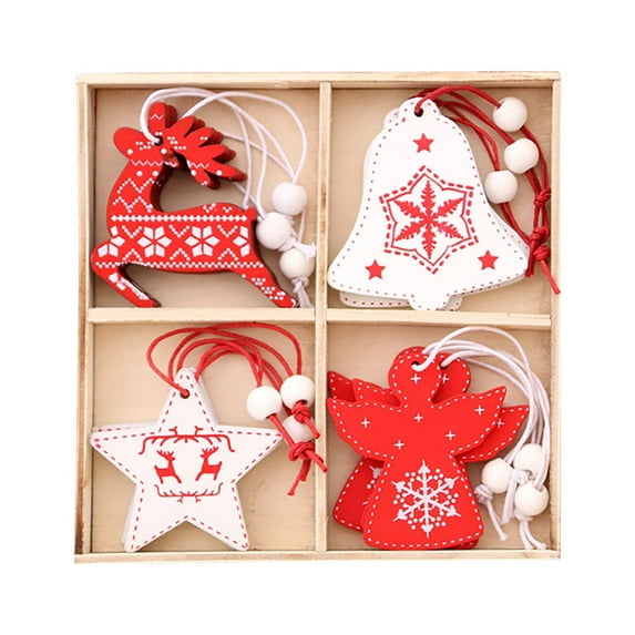 B Wooden Christmas Pendants For Tree Ornaments Party Decor With Wood ...