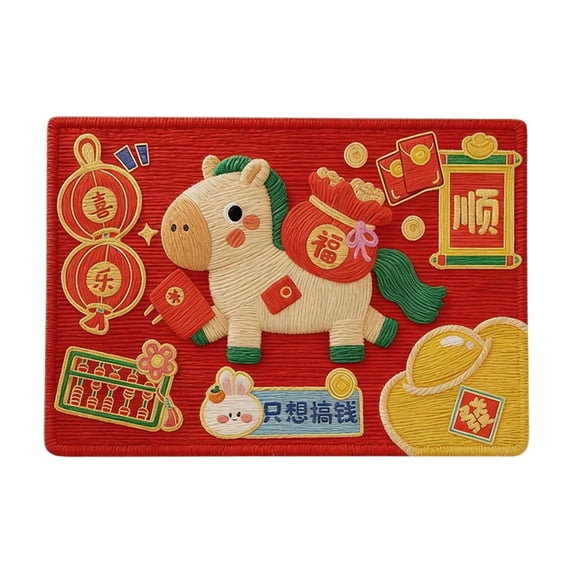B Year Of The Horse Entry Doormat Diatomaceous Earth Absorbent Non Slip ...