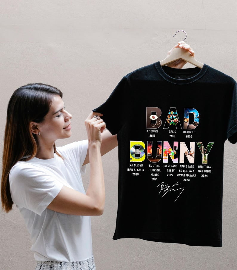 B.a.d B.unny Graphic Collage Shirt, Album Era Music Tee Unisex Cotton T ...