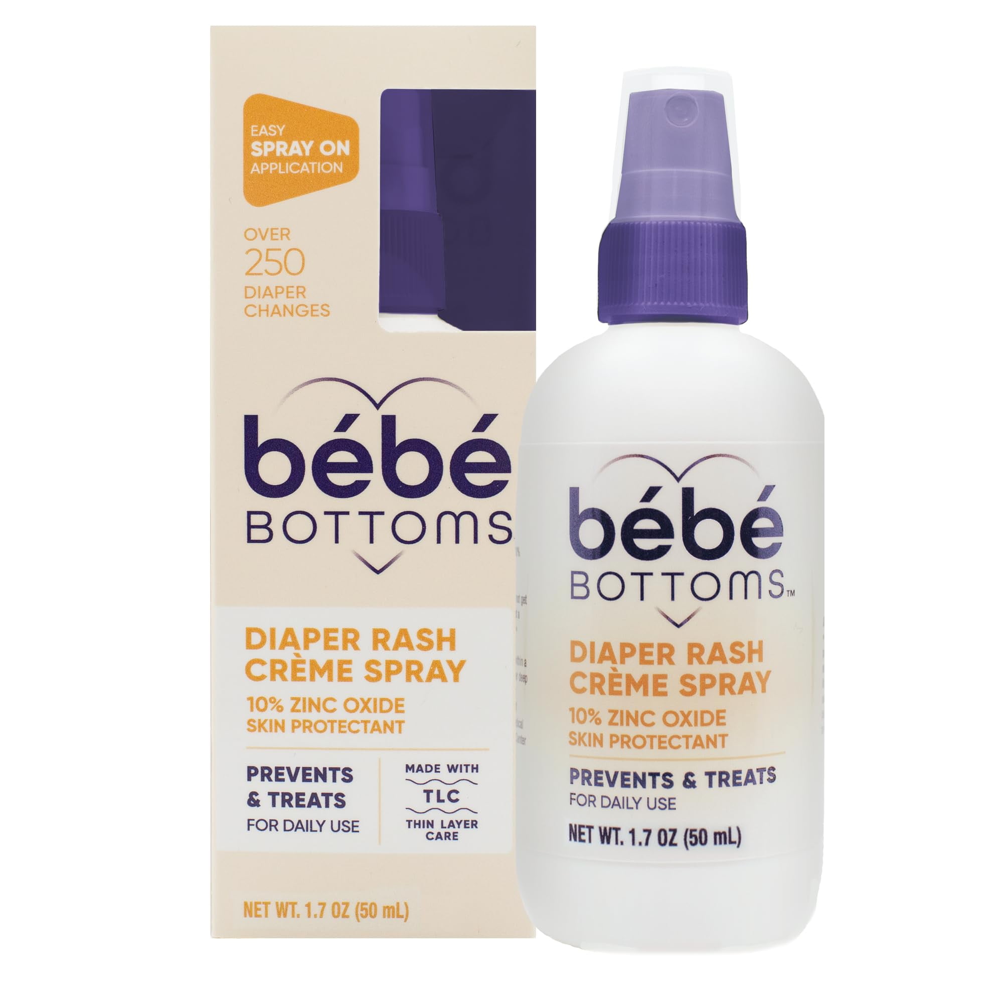 Bébé Bottoms Baby Diaper Rash Cream Spray, No-Rub Touch Free ...