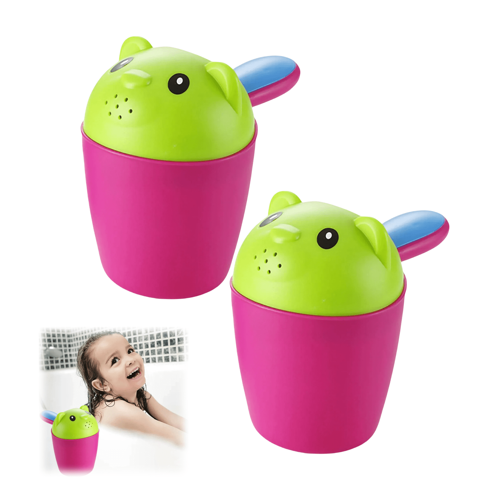 Bǎby_Bath Rinse Cup with Cartoon Design for Rinsing Hair and Protecting ...
