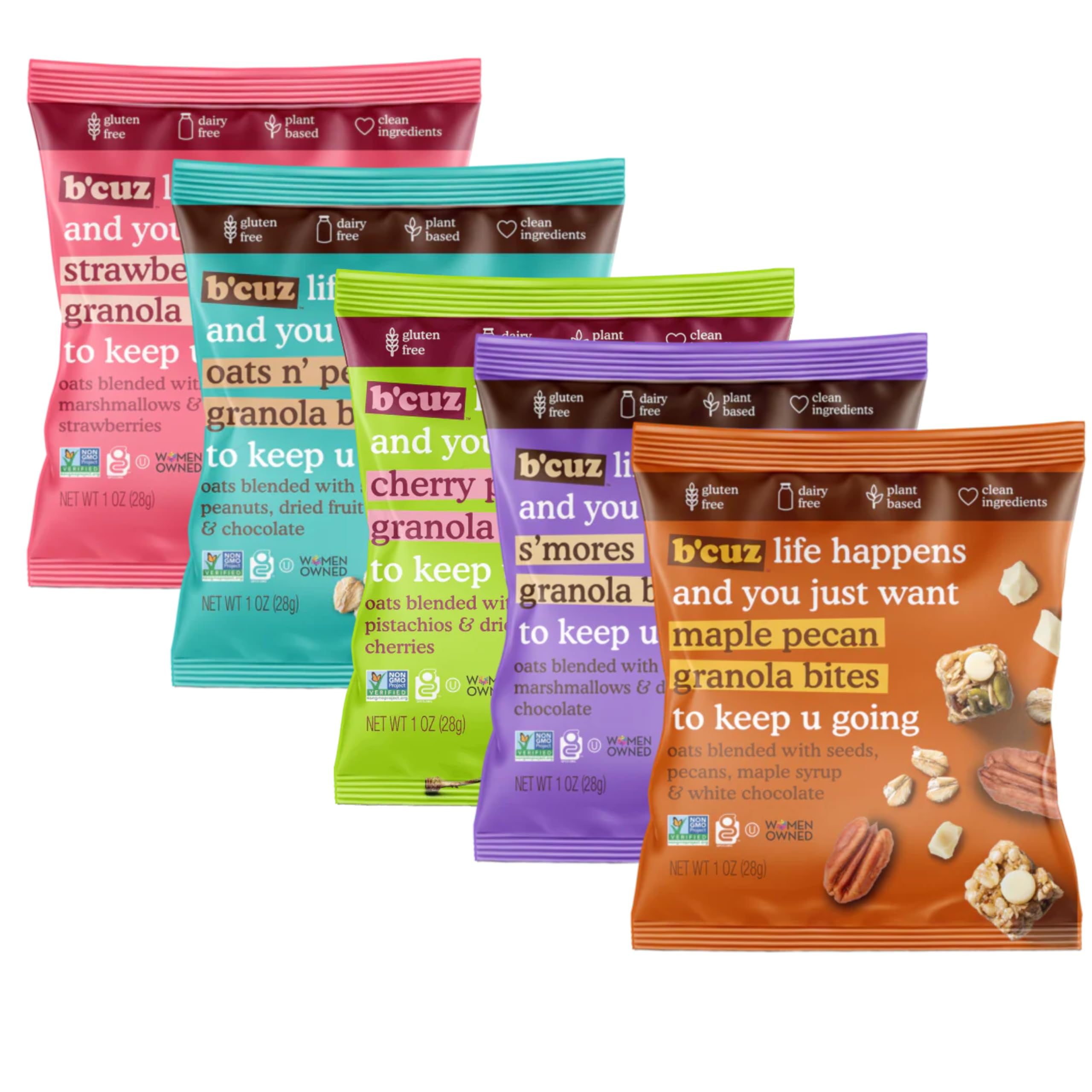B'cuz Granola Bites - Gluten Free On GBM1the Go Snacks Variety Pack ...