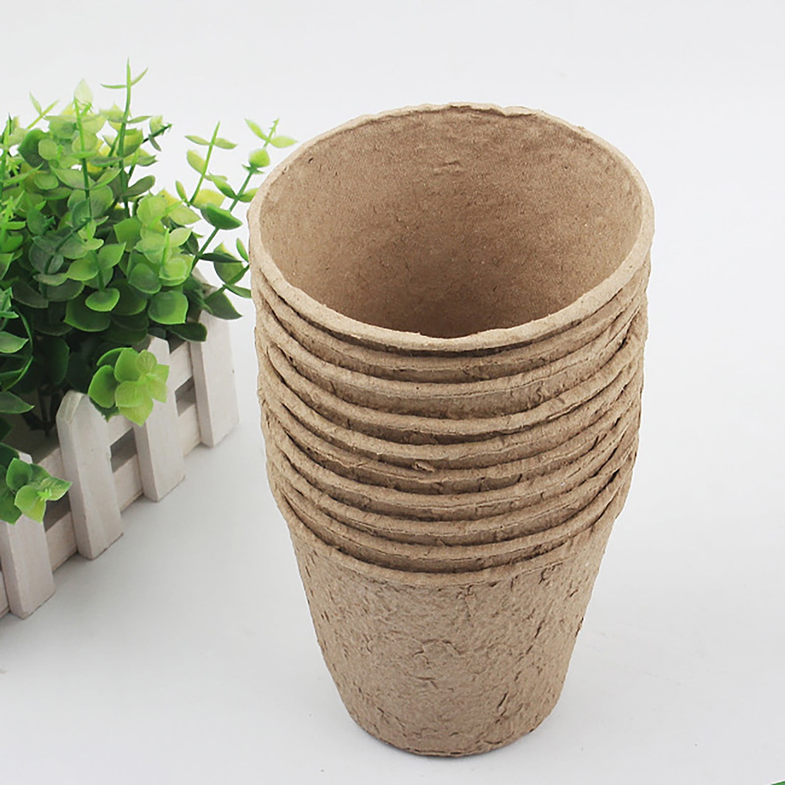 B^iodegradable Pots, 100 Fiber Planting Pots For Nursing Plants, 6CM ...