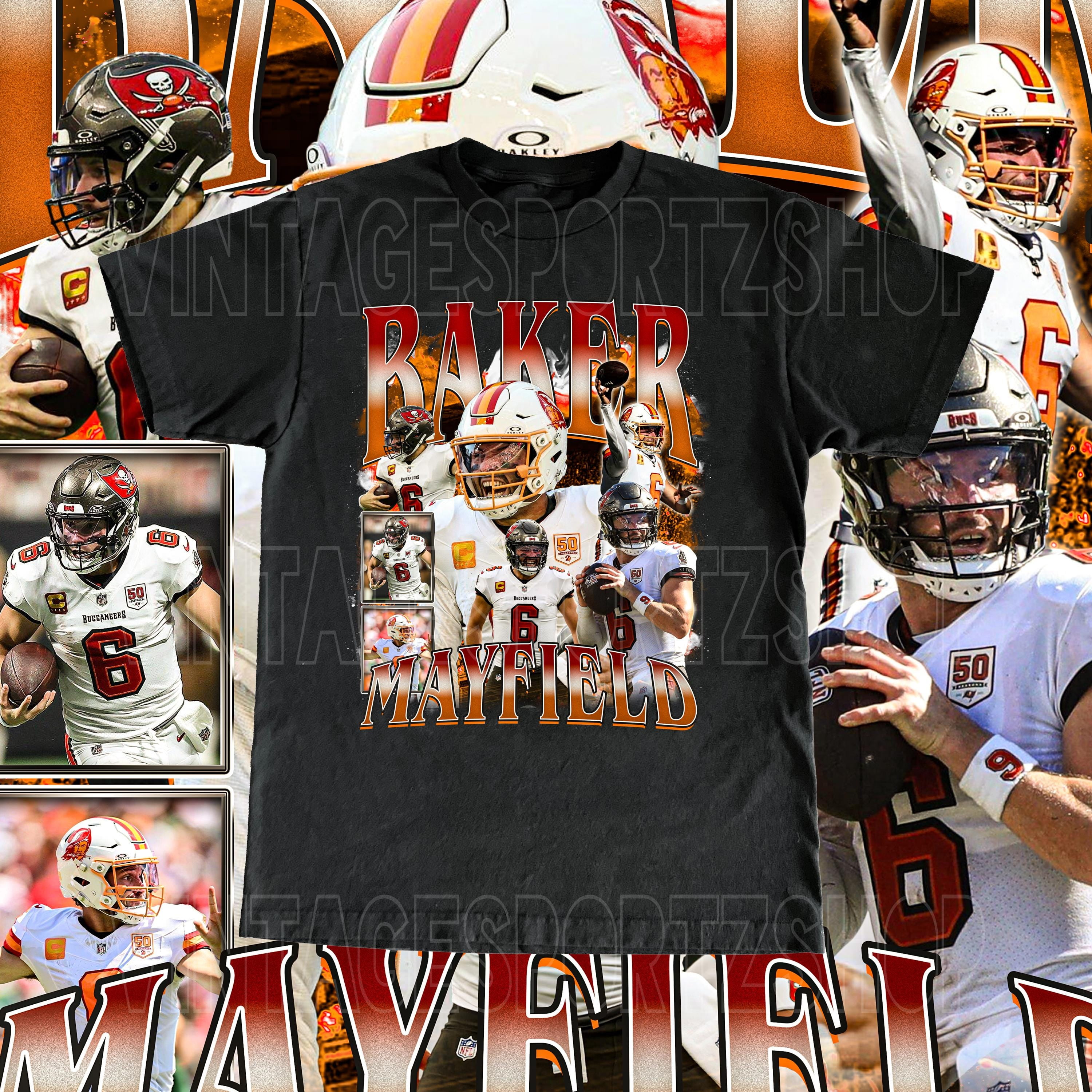 B@ker M@yfield Shirt - Vintage Design Tee Football Fans - Walmart.com