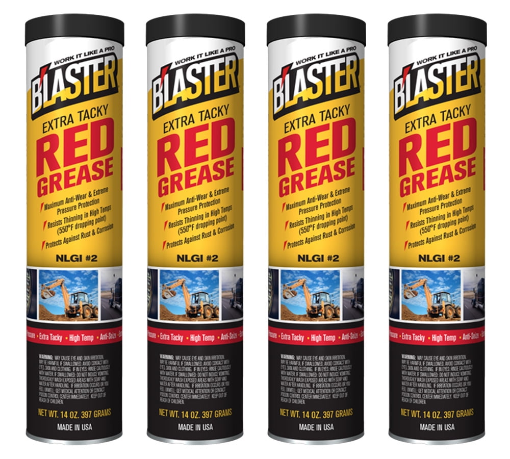 B'laster (4 Pack) Extra-Tacky Grease 14 oz for High Temp Lubrication ...