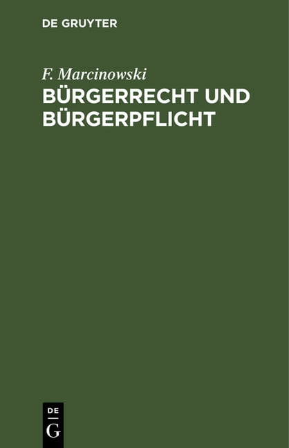 Bürgerrecht und Bürgerpflicht, (Hardcover) - Walmart.com
