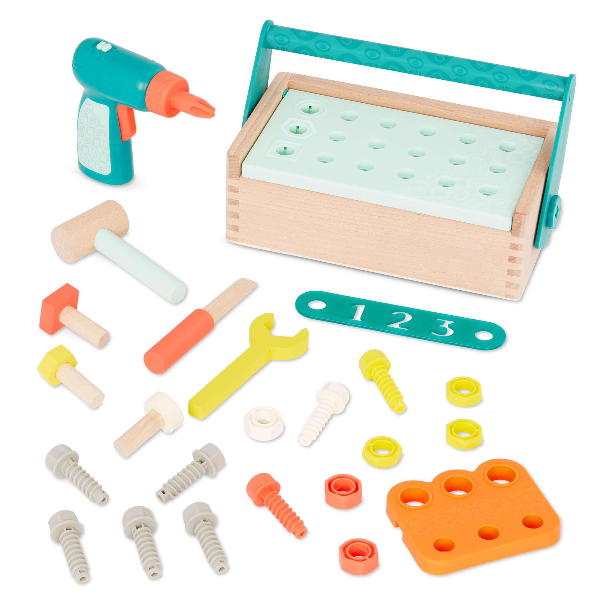 B. toys- Fix ‘n’ DHF10 Play Kit- Pretend Play Tool Box - Wooden Toolbox ...
