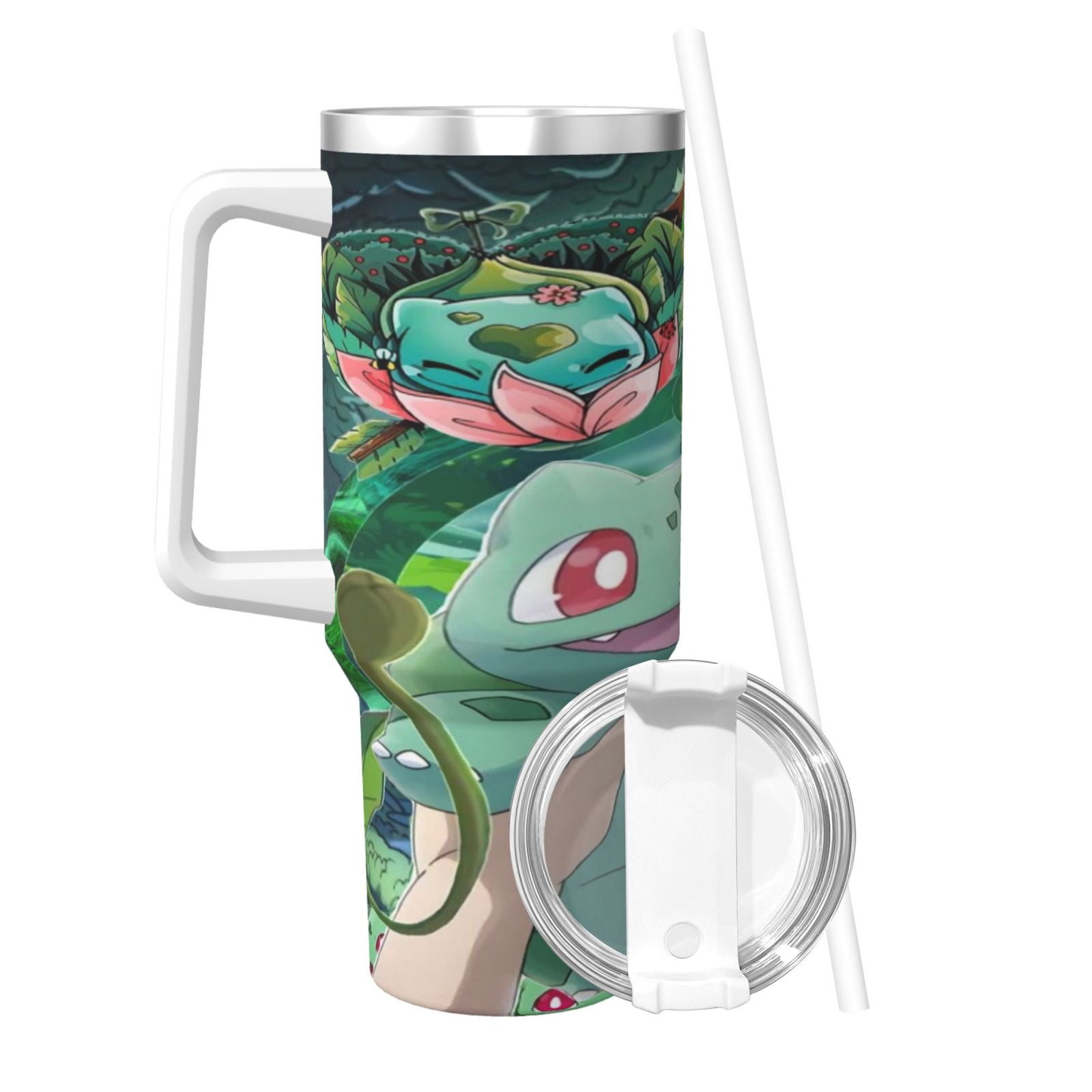 B-ulbasaur Thermos Insulated Stainless Steel Hot/Cold Coffee Cup 40oz ...