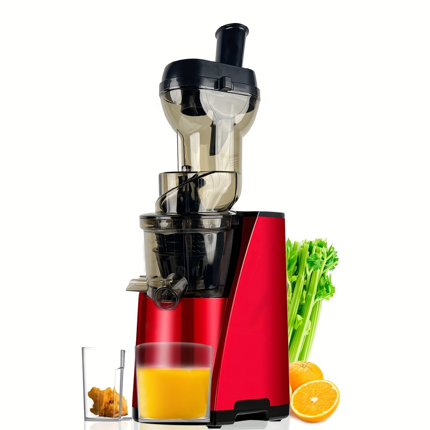 CENYEDA B01B 150W Watts Large Caliber Cold Press Juicer ? Red ...