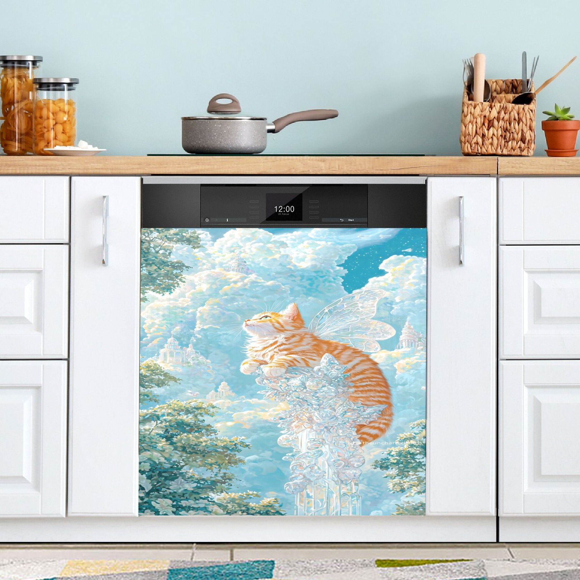 BZSMCE Dishwasher Magnet Cover Magnetic Sticker Creatively Frostwood ...