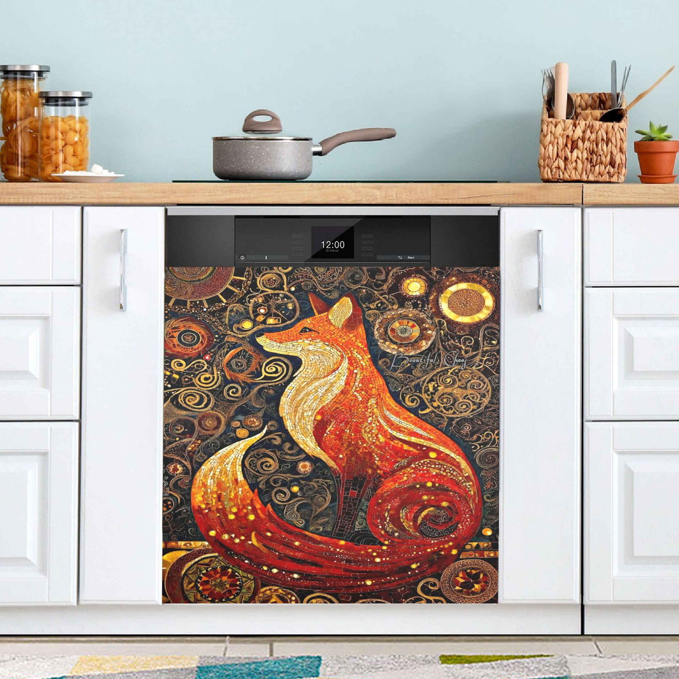 B01P22035BZSMCE Dishwasher Magnet Cover Magnetic Sticker Creatively ...