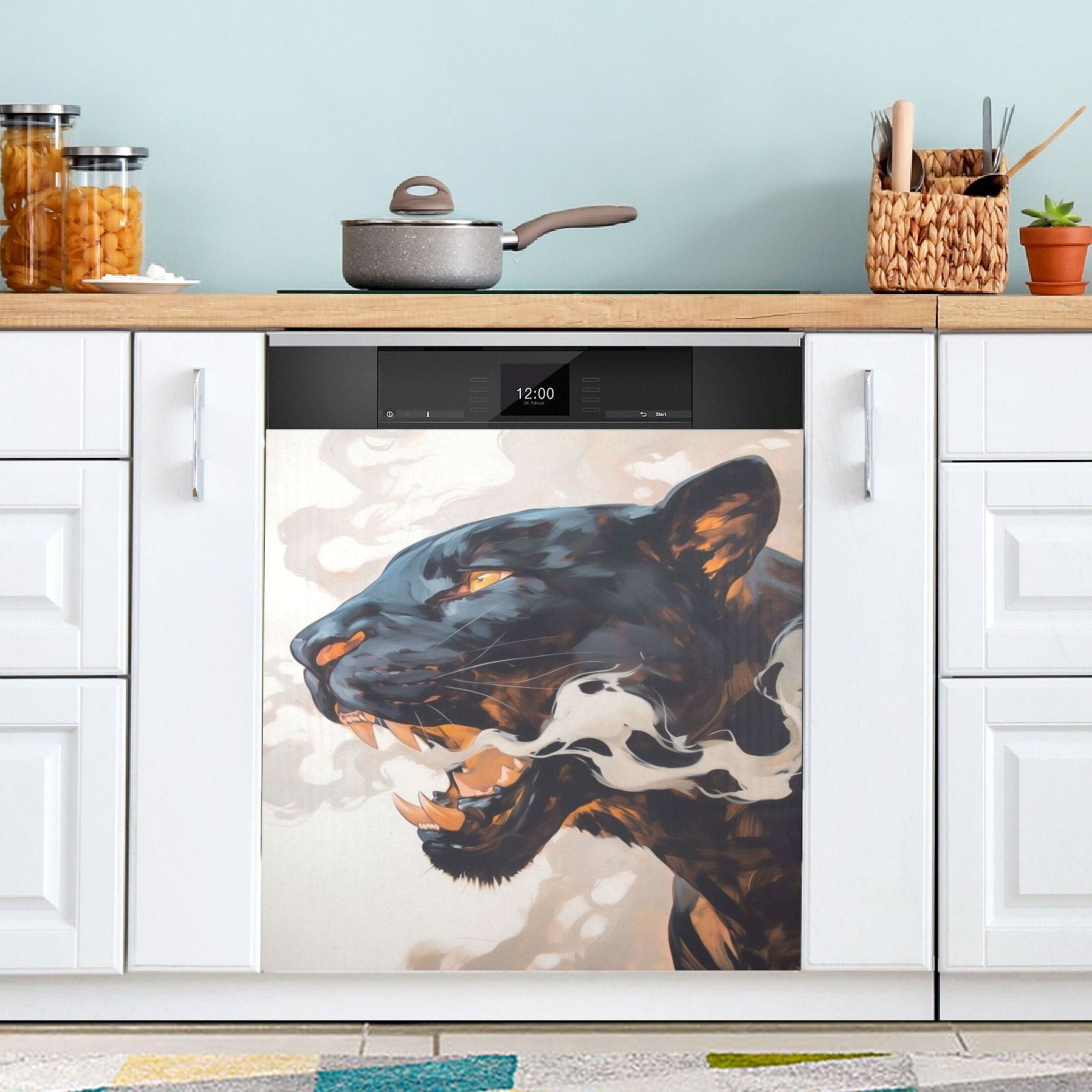 B01P22035BZSMCE Dishwasher Magnet Cover Magnetic Sticker Creatively ...