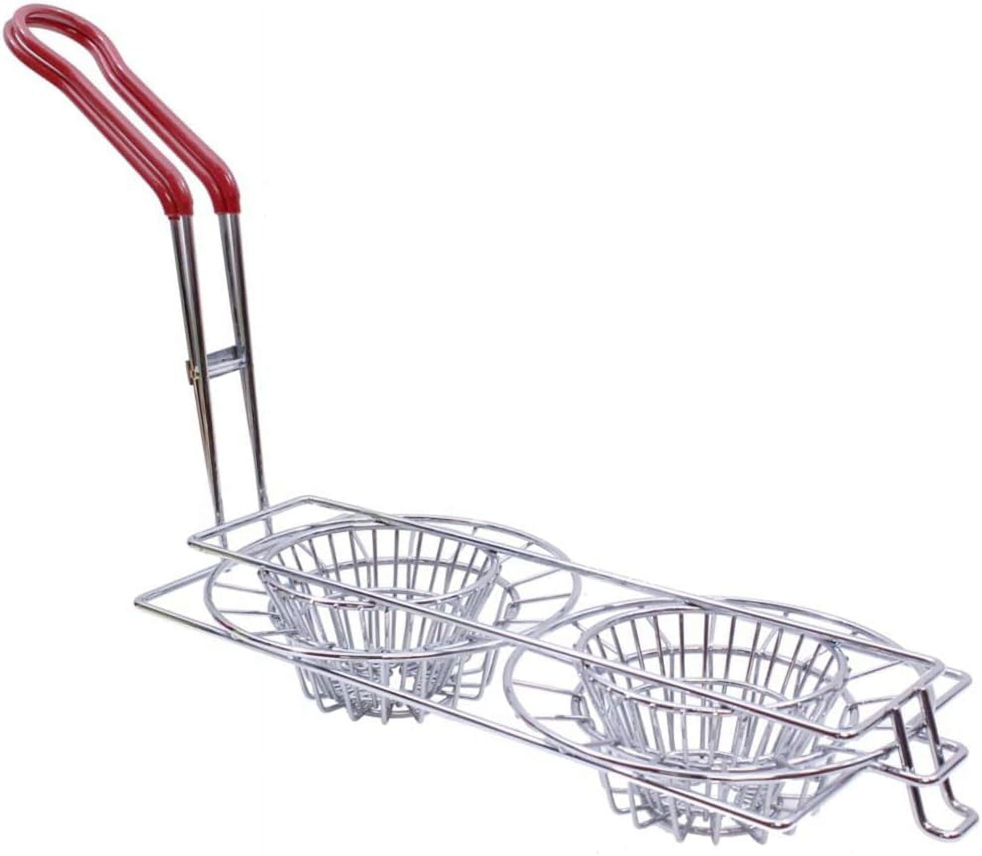 B078T62VNL TB24039 8Inch Double Taco Cups Stainless Steel Silver Fry ...