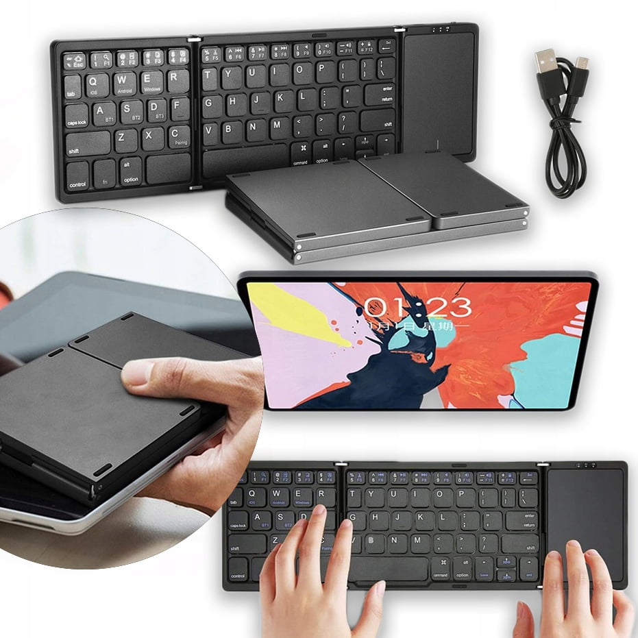 B089T Three fold wireless Bluetooth keyboard with press touchpad ...