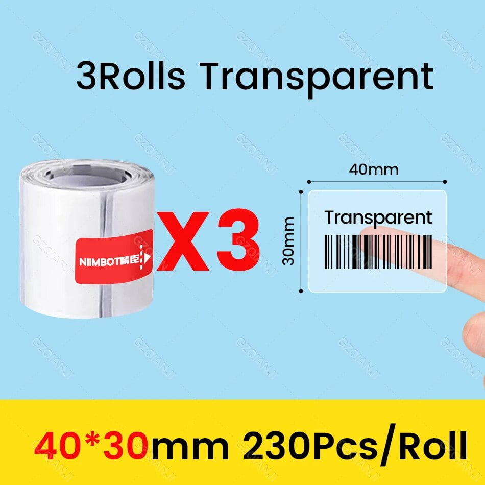 B1 B21 B203 B3S Label Printer Transparent Round Paper Adhesive Sticker ...
