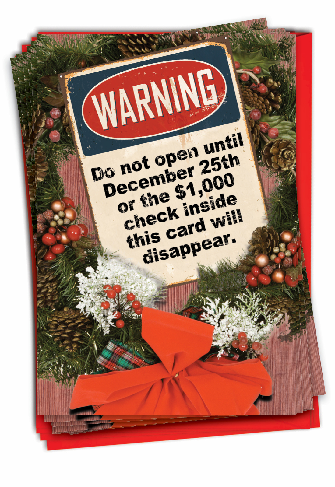 B1109 Do Not Open' Pack of 12 Hilarious Merry Christmas Notecards with ...