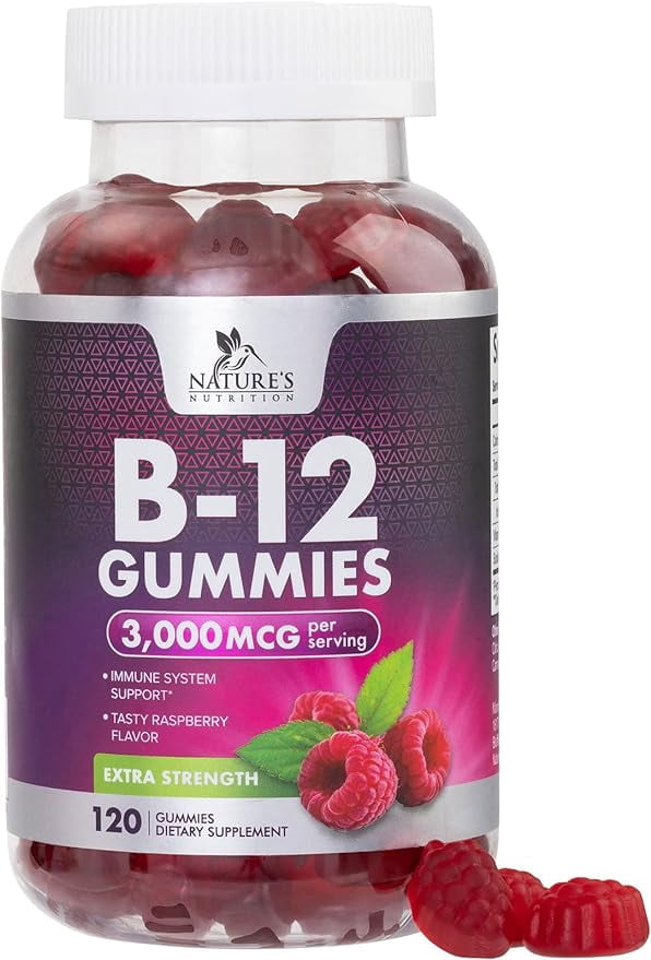 B12 Energy Gummy, Extra Strength 3000 mcg Vitamin B 12, B-12 Energy ...