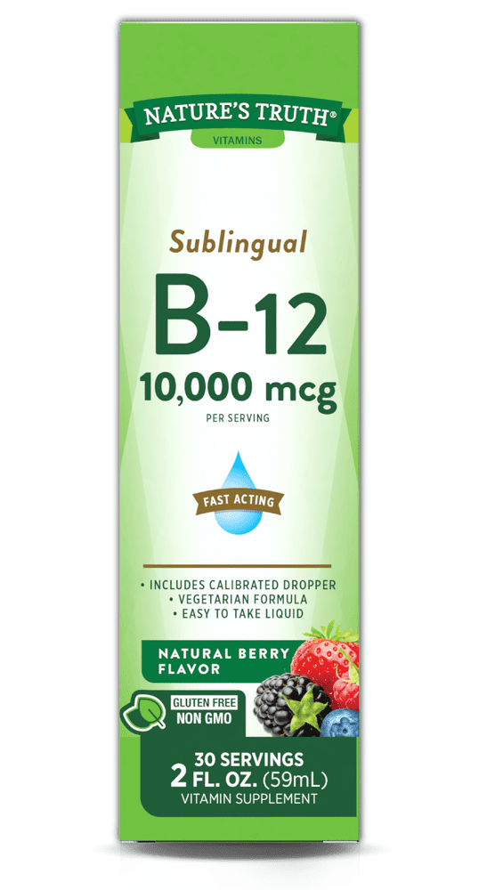 Nature's Truth Fast Acting Vitamin B12 Sublingual Liquid Drops | 10,000 ...