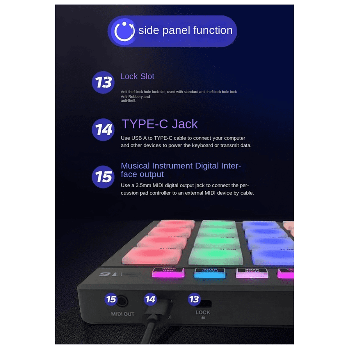 B16 MIDI Keyboard Percussion Pad - for Music Productio DJ Controller ...