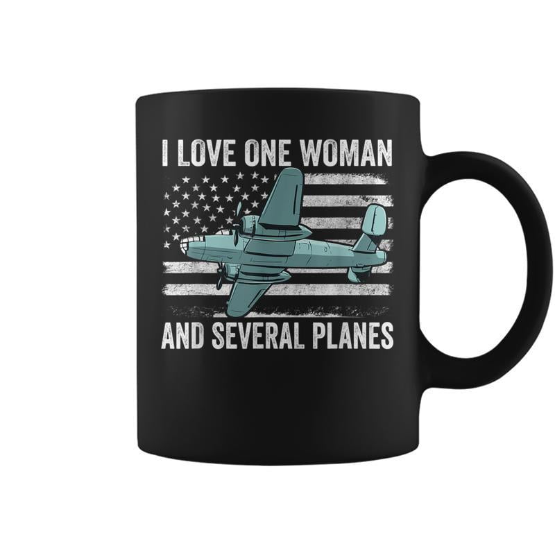 B17 Heavy Bomber Ww2 Plane Aircraft Usa Flag Veteran Pilot Coffee Mugs ...