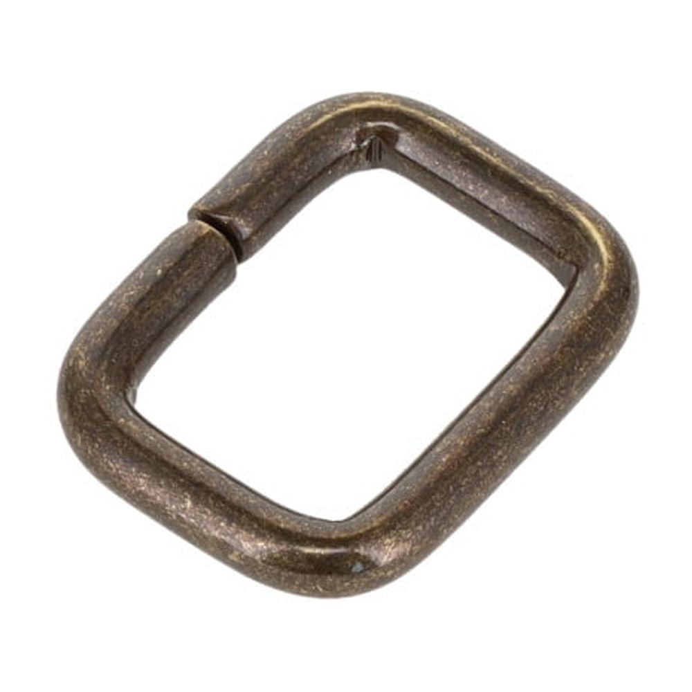 B1957 3/4" x 1/2" Antique Brass, Wire Formed Square Loop, Solid Brass ...