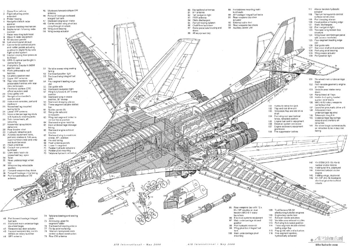 B1B Bomber Cutaway Diagram Poster 24"x36" 24inx36in - Walmart.com