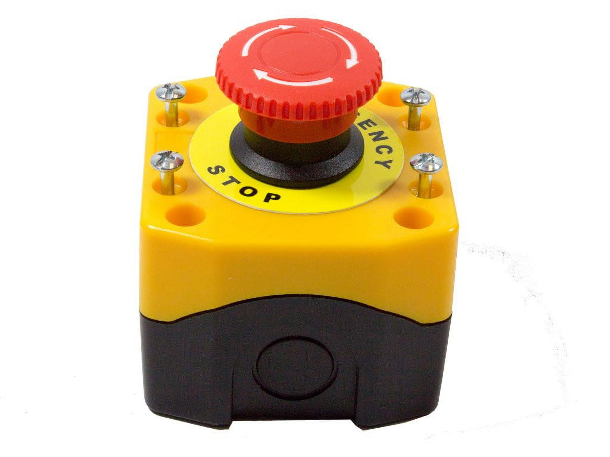 B1LMB Red 22mm 1NC Push Button Self Locking Emergency Stop Switch with ...