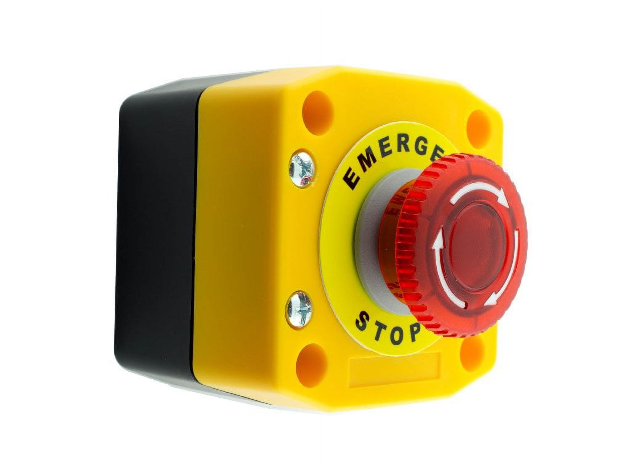 B1MBL Illuminated LED Red 22mm 1NC Push Button Emergency Stop Switch ...