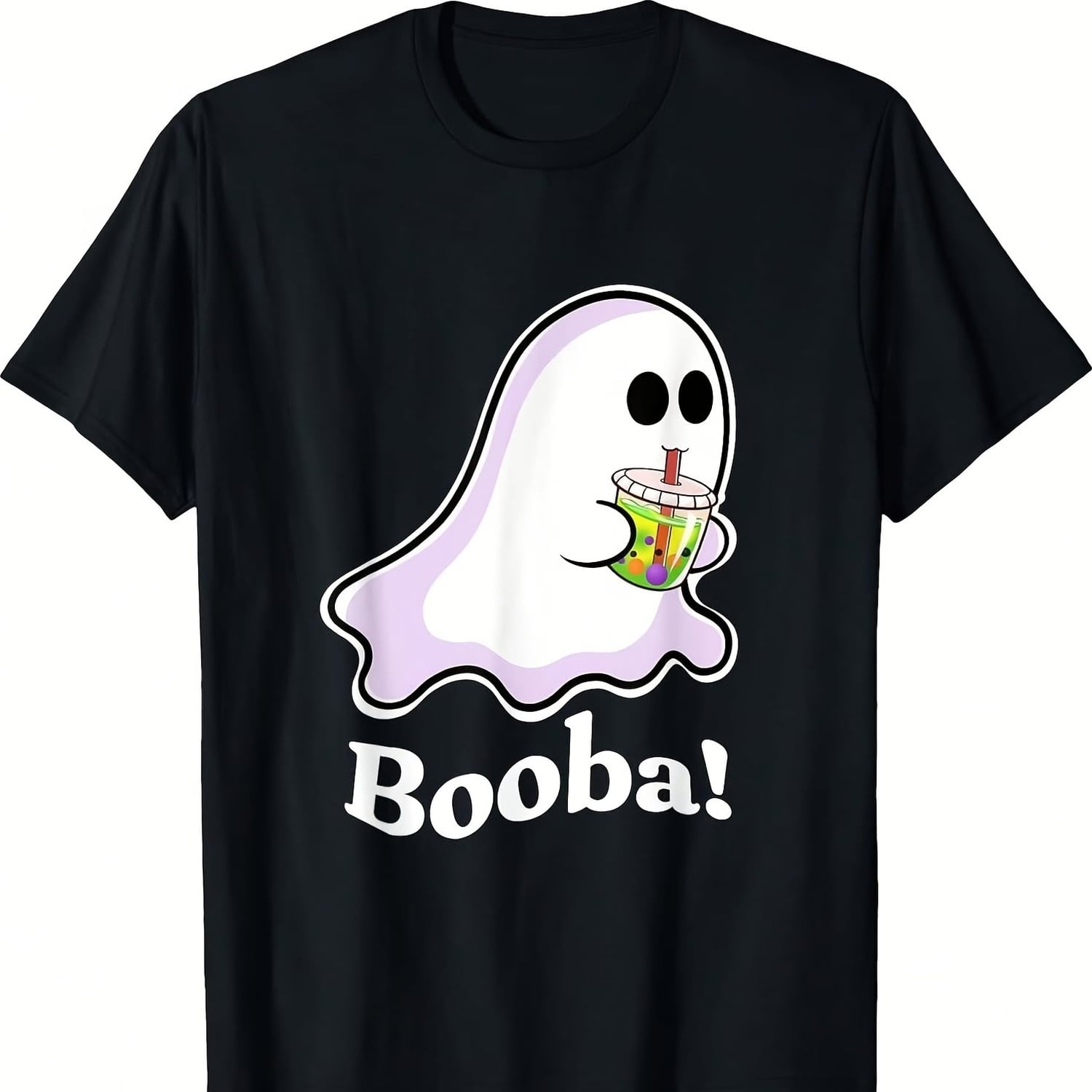 B1Oba Ghost Drinking B1Oba Tea Cute Kawa Ghost Halloween T-S1Hirt ...