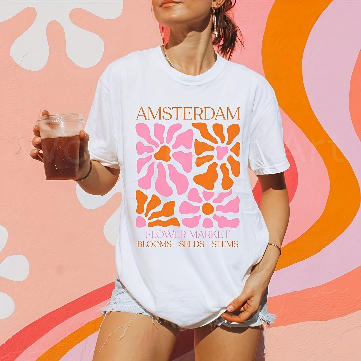 B1Oho Flowers Amsterdam T-, Vintage Flower Market S1Hirt, Wildflower ...