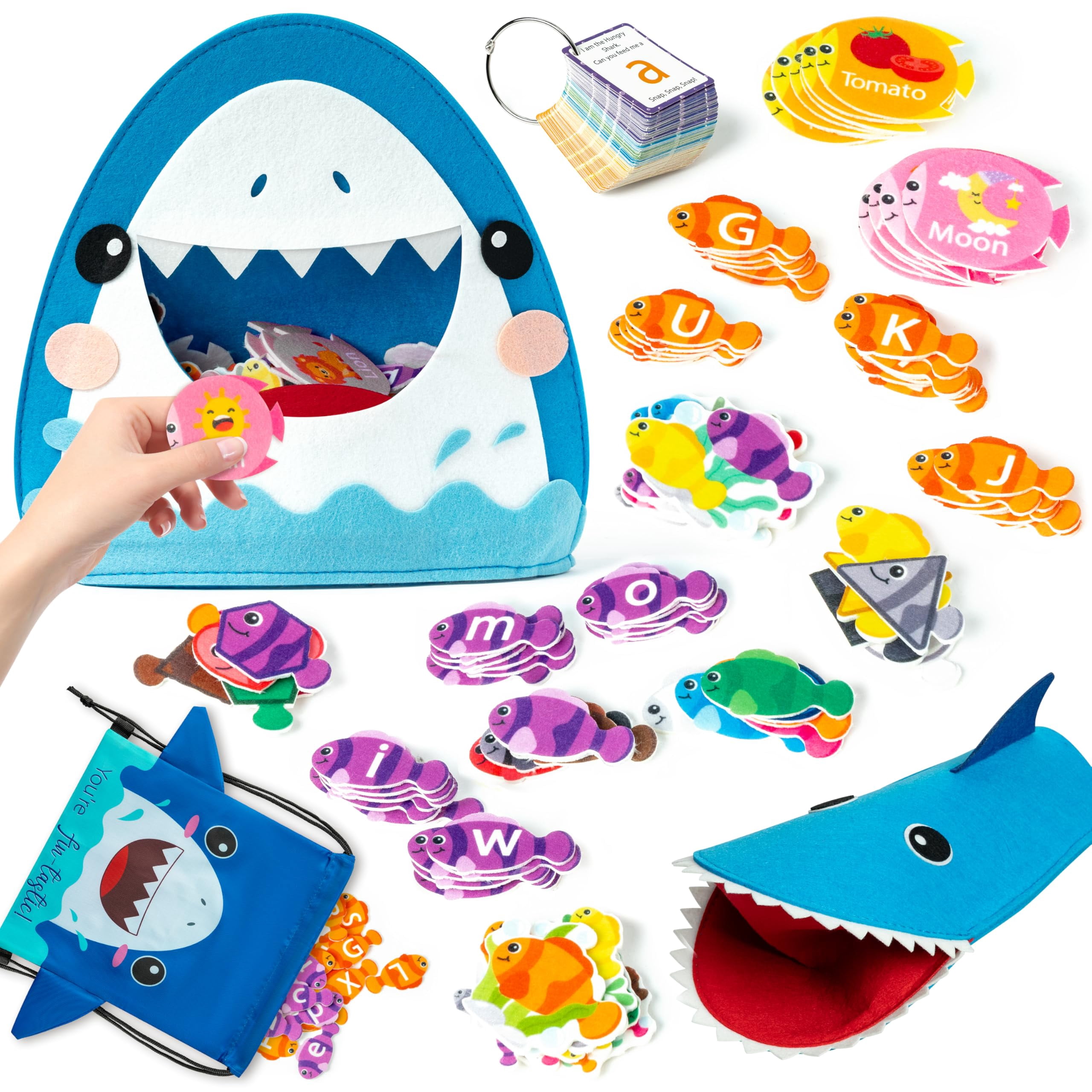 B1ykin Shark Alphabet Learning DHF10 Toy, 105Pcs Shark Theme Letter ...