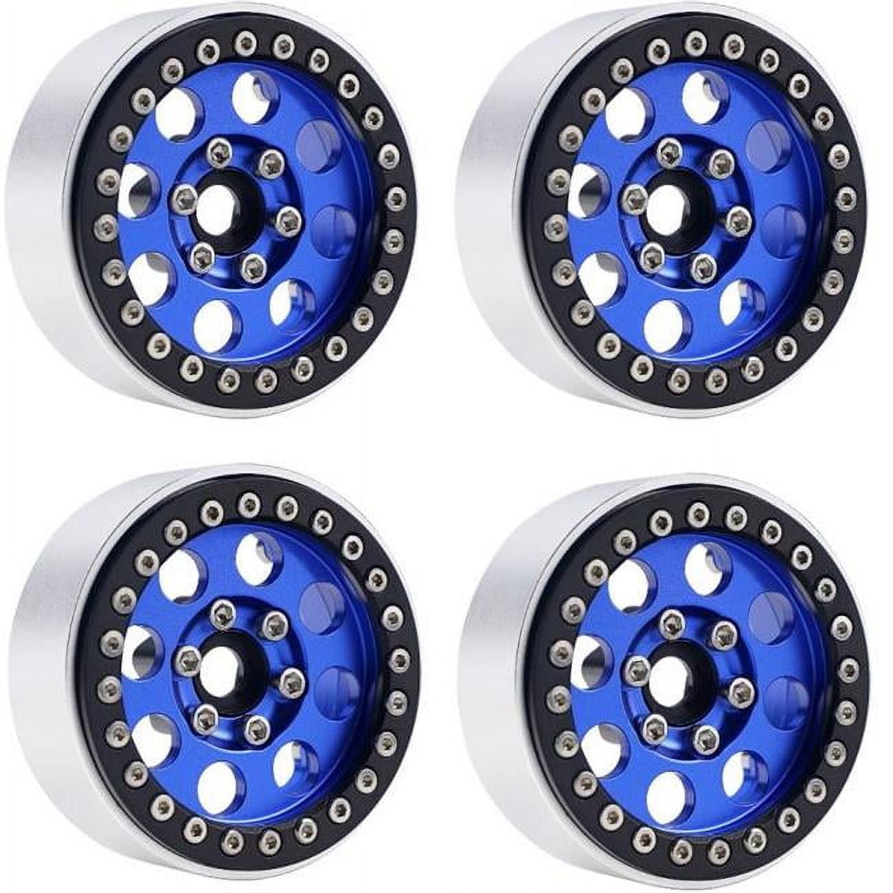 B2 Aluminum 1.9 Beadlock Wheels with 9 mm Hubs, Anodized Blue - Walmart.com