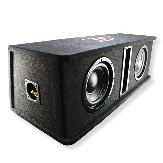 B2 Audio Dual 8" 1000W Peak Dual 2 Ohm Vented Loaded Subwoofer ...