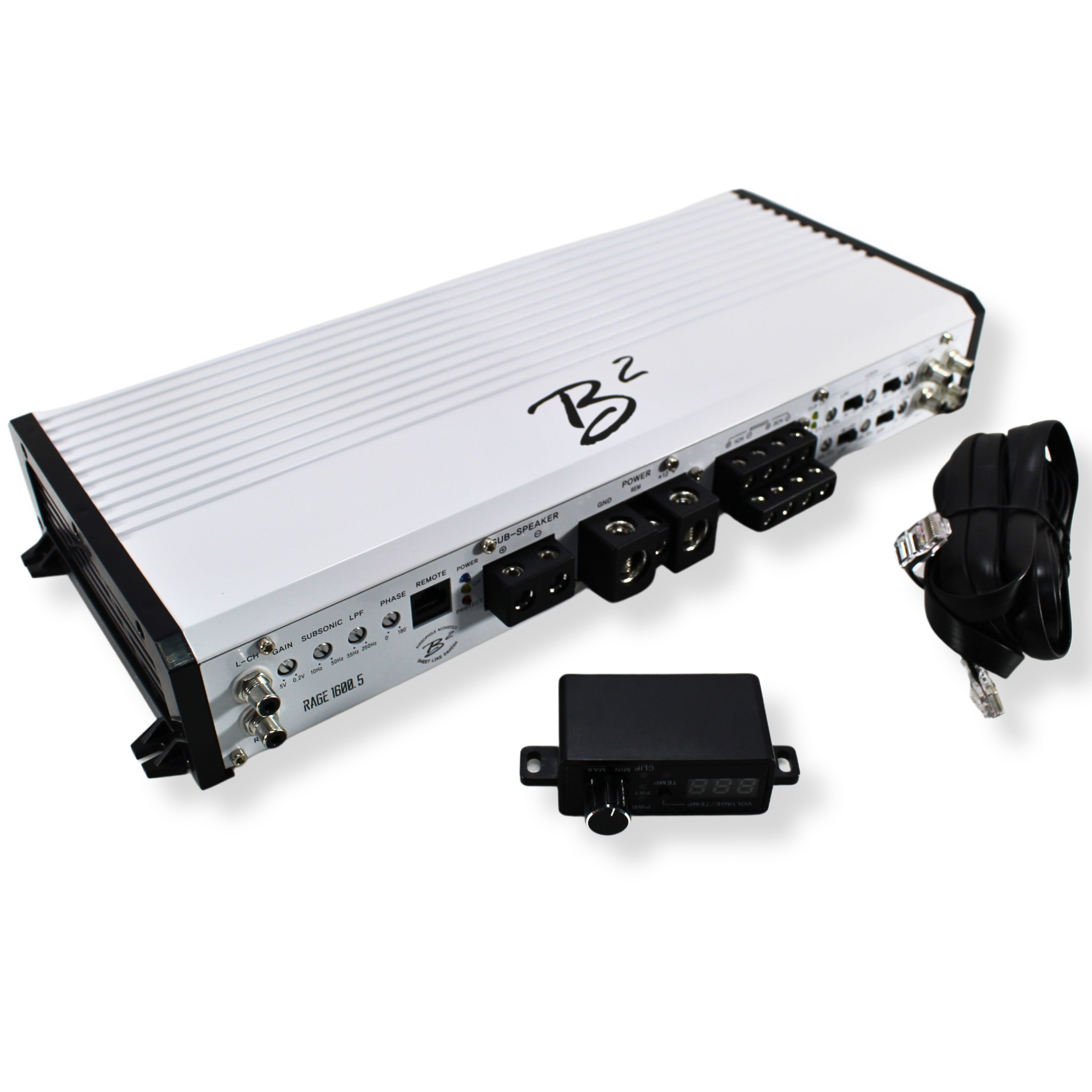 B2 Audio RAGE 5 Channel 1.6k Watt 4-Ohm Half Bridge Class-D Amplifier ...