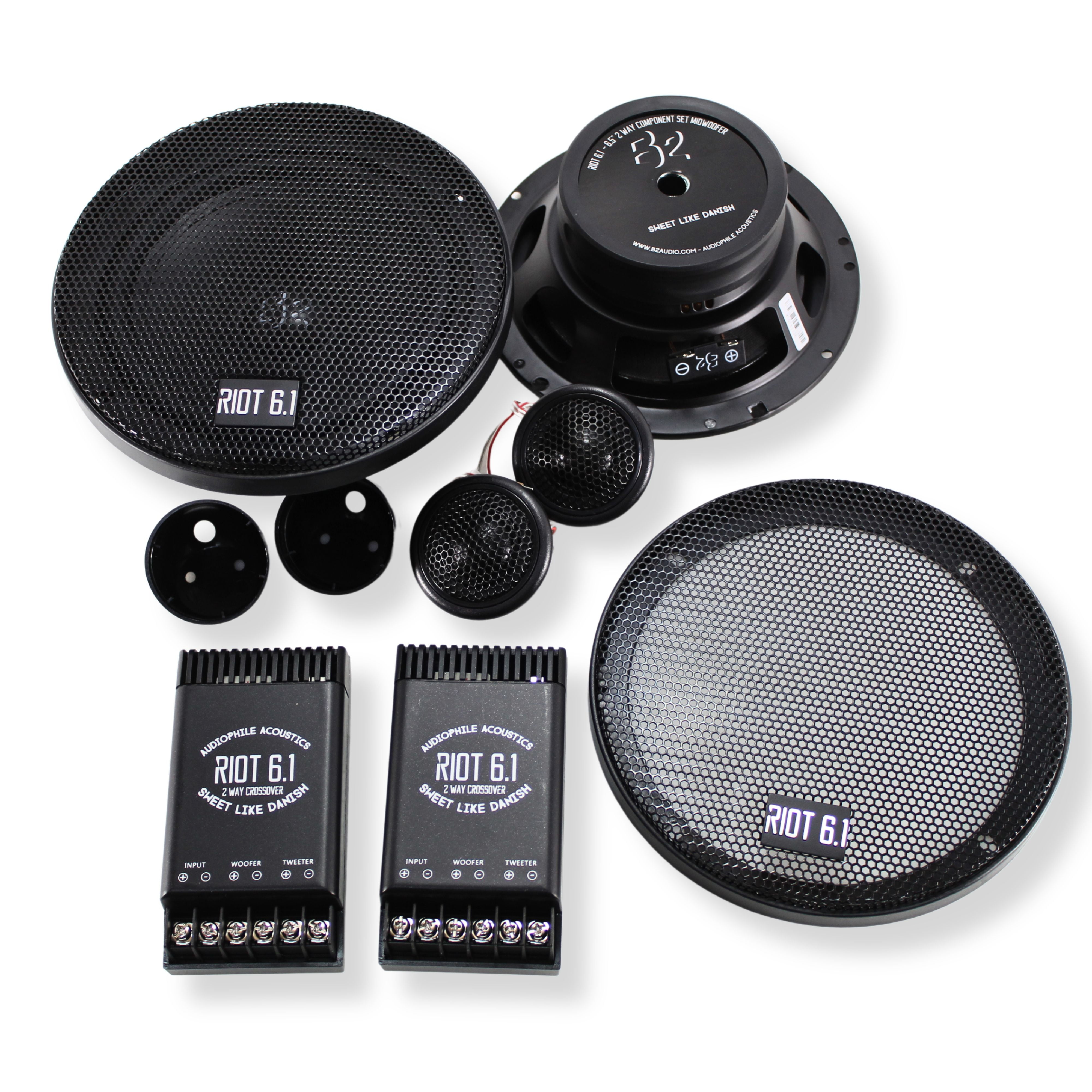 B2 Audio RIOT 6.5" 2-Way 4-Ohm Component Set With 1" Tweeter ...