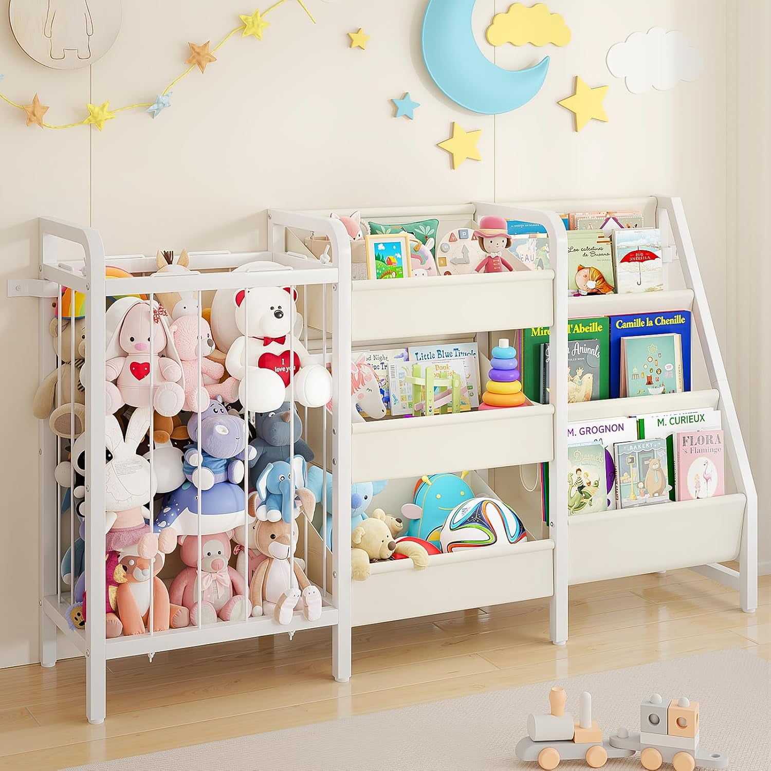 B2 Kids Bookshelf and Toy Storage, 3-Tier Book Shelf for Kids Rooms ...