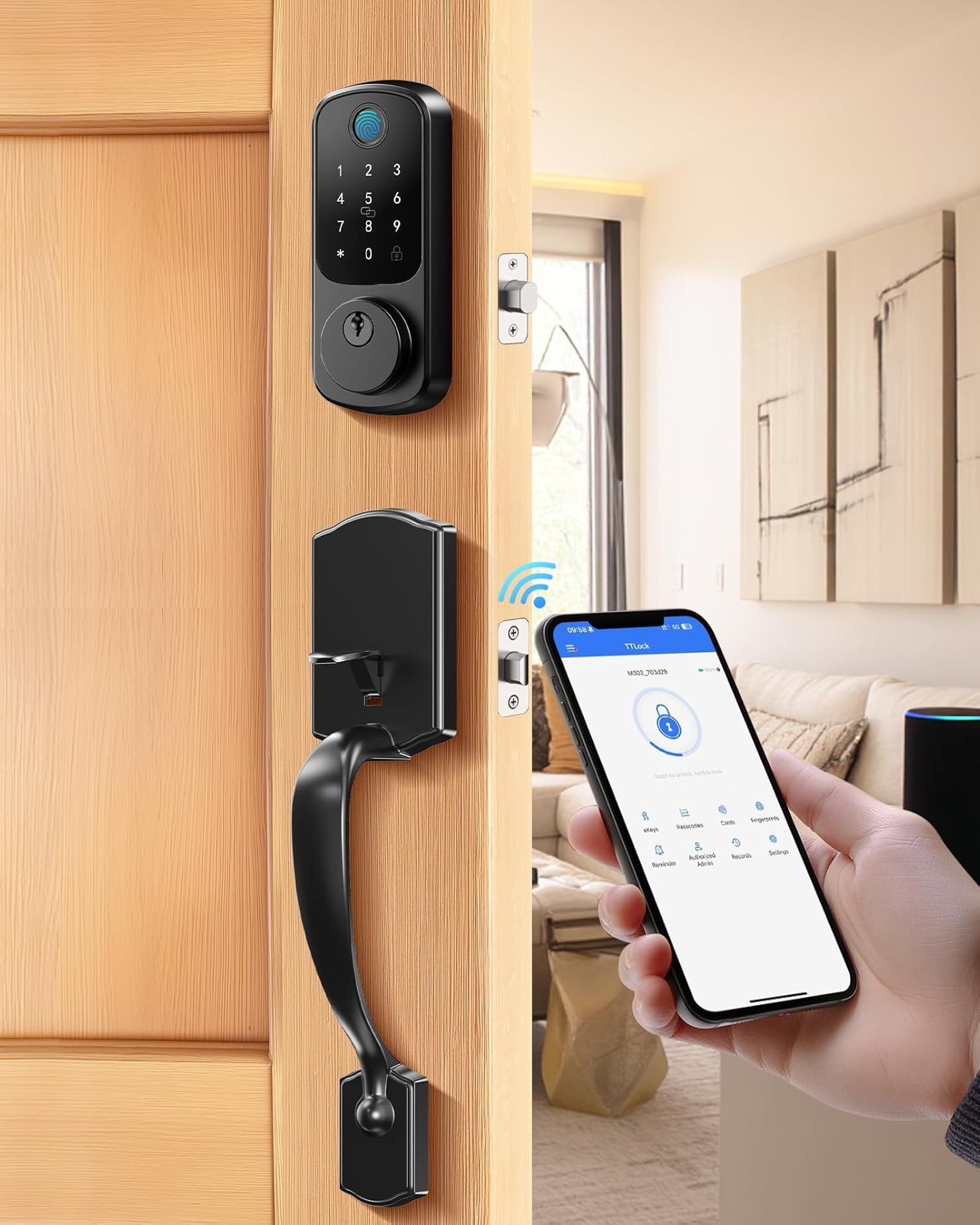B200 Keyless Entry Door Lock with Handle Set, Locks for Front Door ...