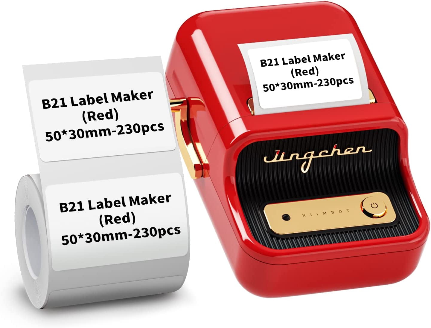 B21 Label Maker Machine with Tape 1" x 2"(25 x 50mm) Wide Cute Fonts ...