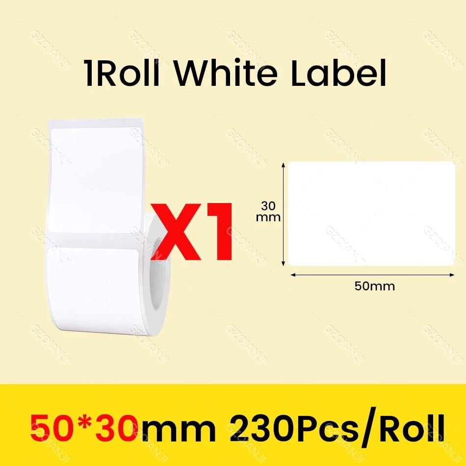B21 White Tag Color Transparent Thermal Label Sticker Paper Roll Waterproof Scratch-Resistant ...