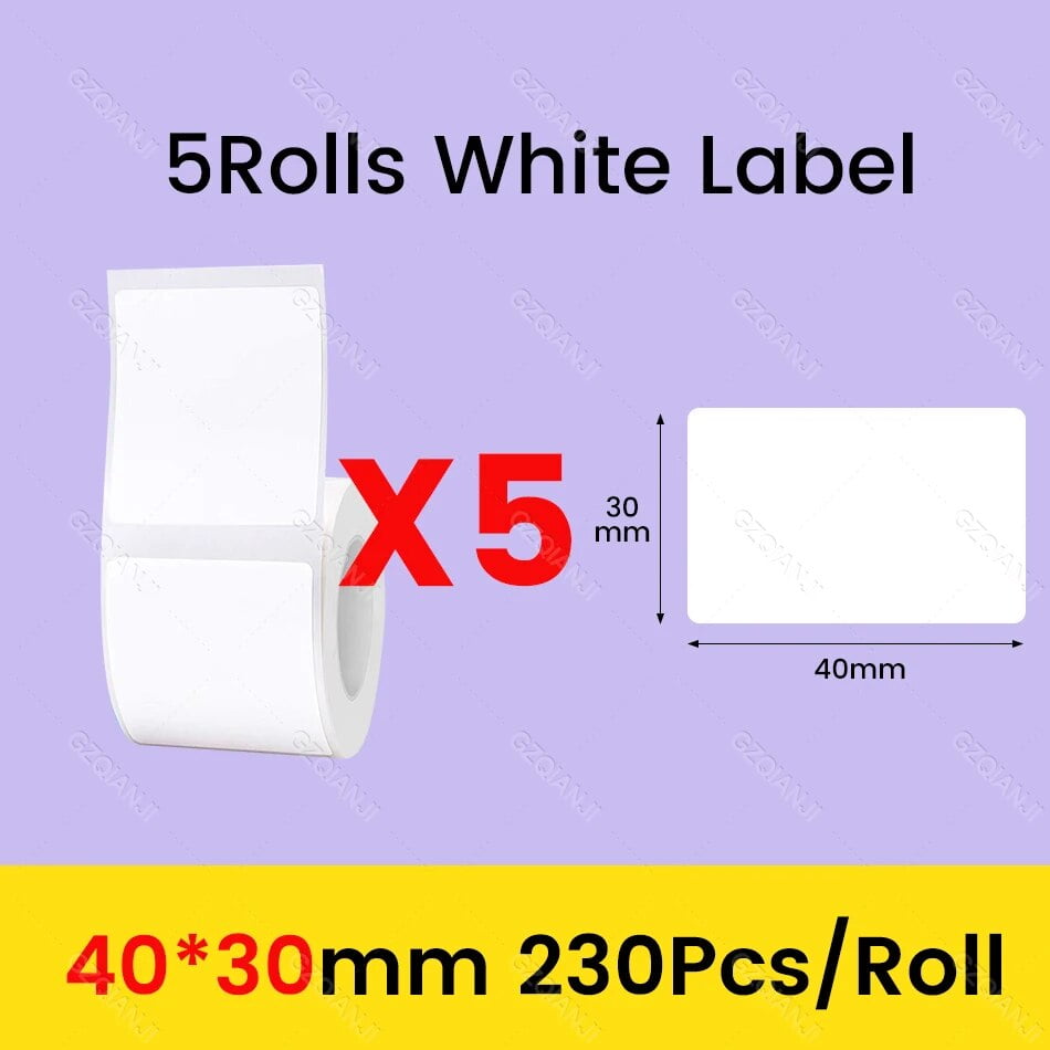 B21 White Tag Color Transparent Thermal Label Sticker Paper Roll ...