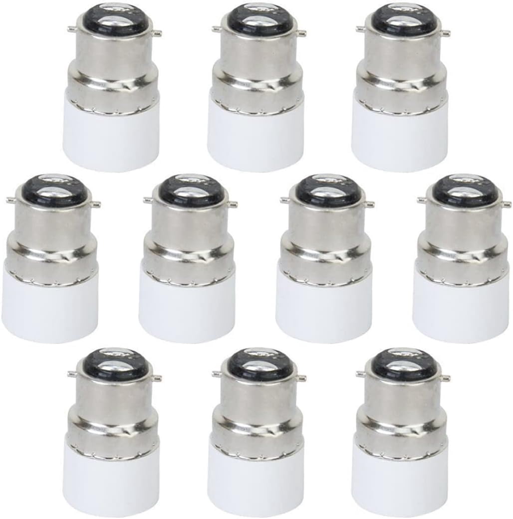 B22 to E14 Light Bulb Adapter Socket Converter, Heat Resistant PBT ...