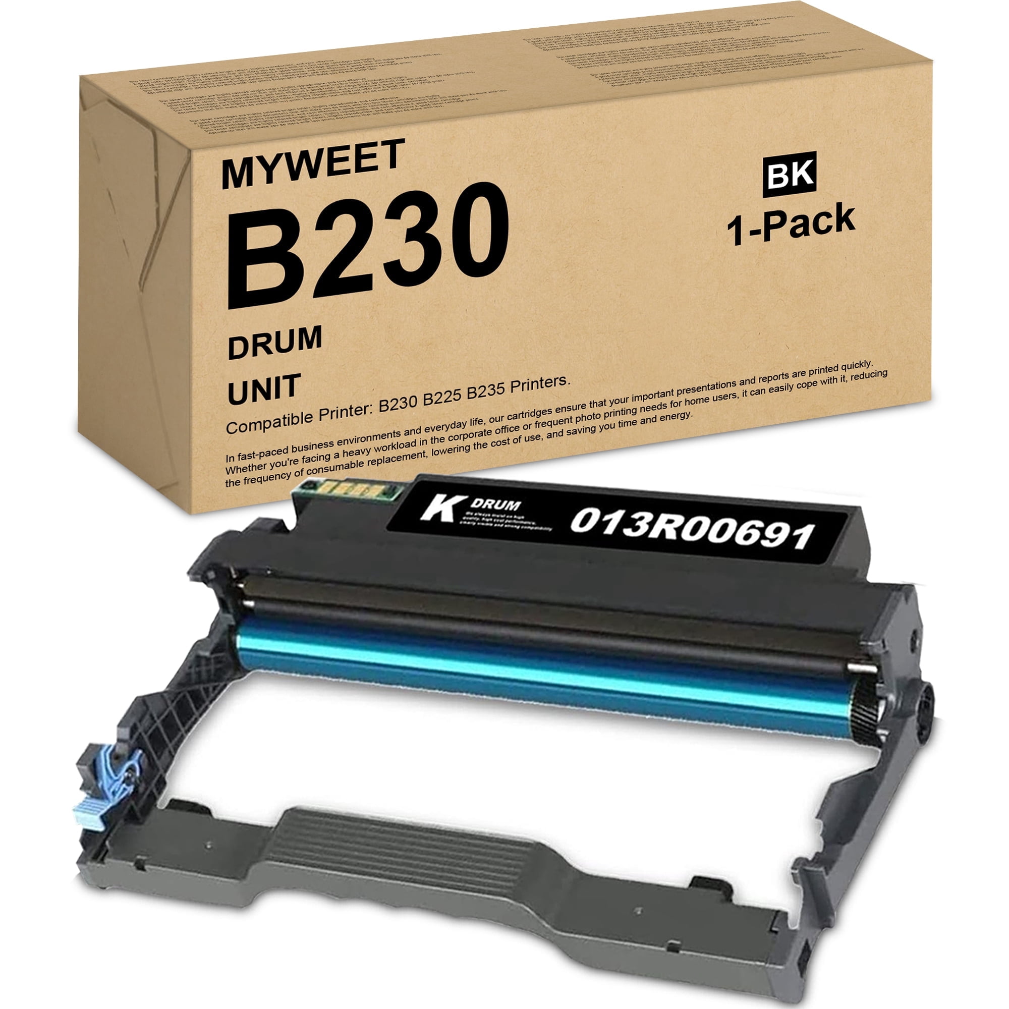 B230 B225 B235 Drum Unit Black 1 Pack Compatible for Xerox 013R00691 ...