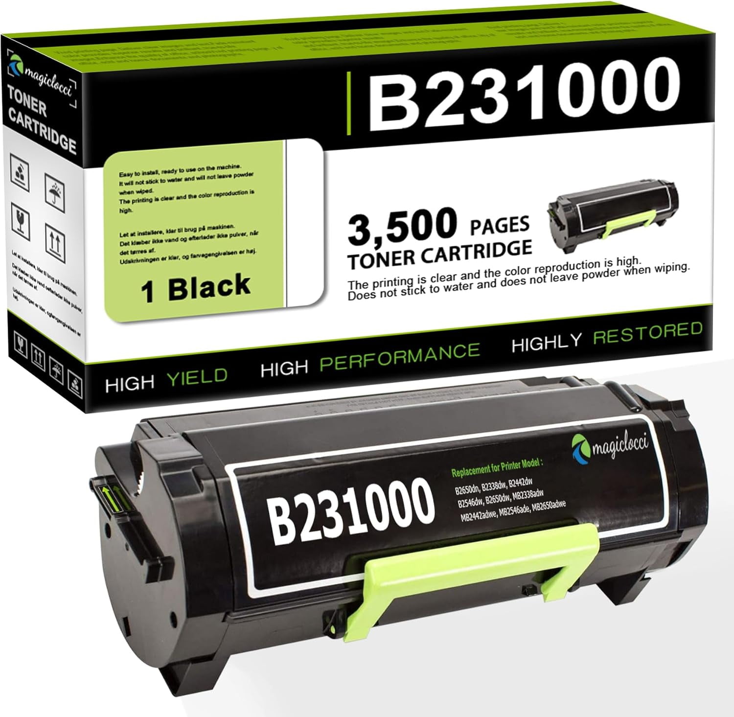 B231000 Black Toner Cartridge(1-Pack) Compatible B2442 Toner Cartridge ...