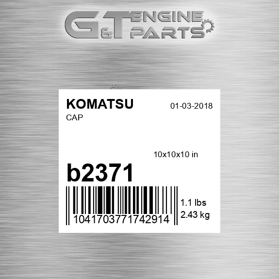 B2371 CAP fits KOMATSU (New OEM) - Walmart.com