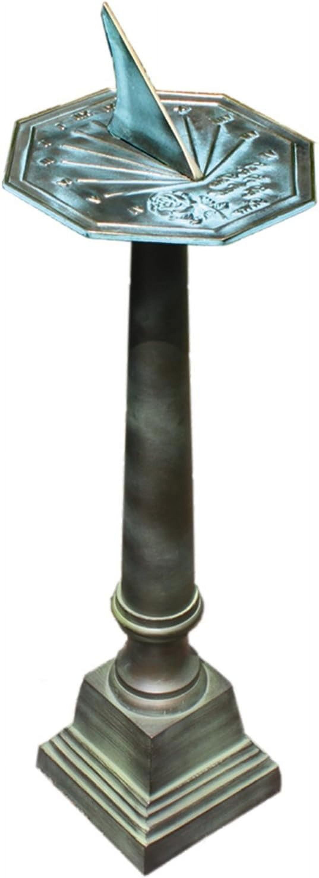 B28 Aluminum Column Sundial Pedestal, Cast Aluminum with Copper and ...