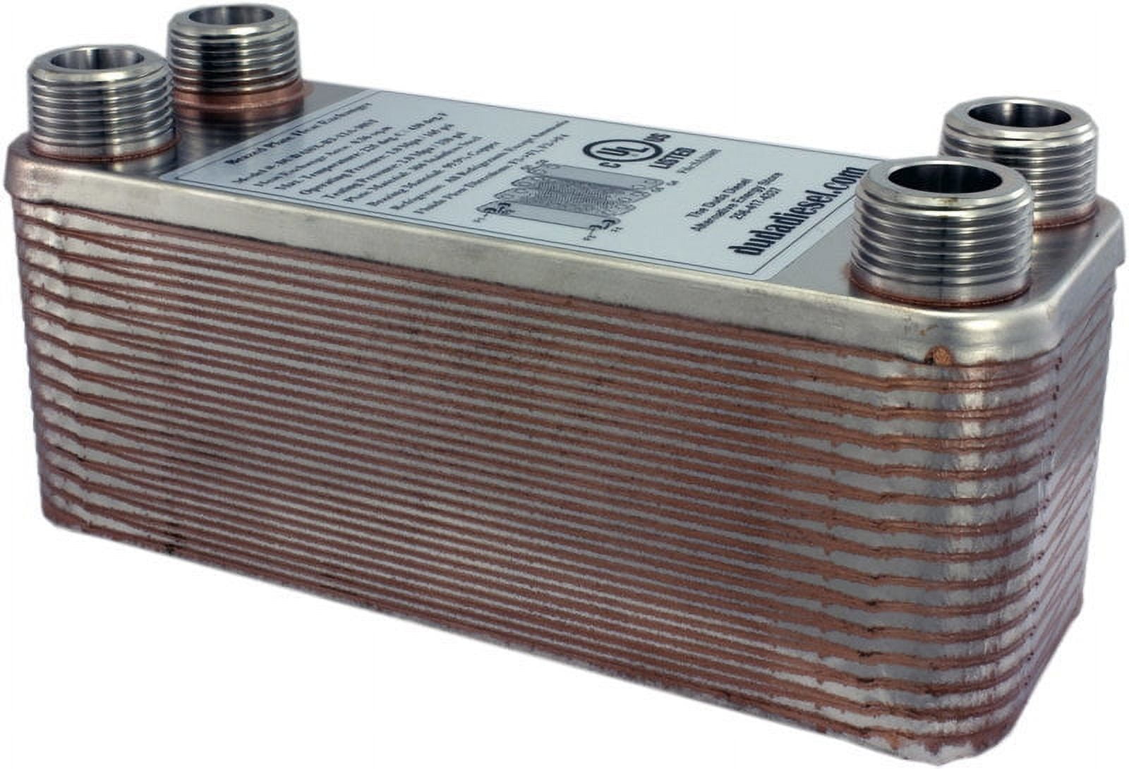 B3-12A 30 Plate Stainless Steel Heat Exchanger with 1/2" Female NPT ...