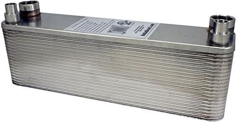 B3-23A 40 Plate Stainless Steel Heat Exchanger with 1/2" Male NPT Ports ...